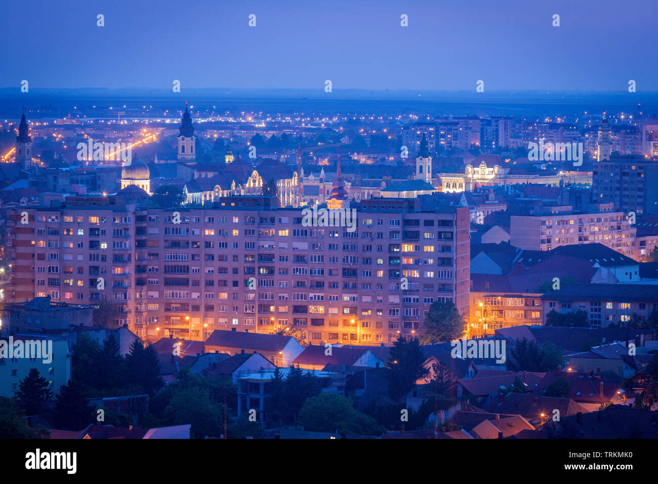 Panorama of Oradea at evening. Oradea, Bihor County, Romania Stock ...