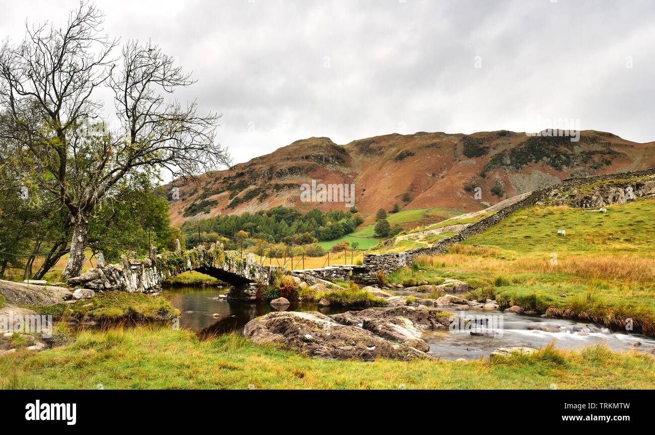 Dark clouds over Slater Bridge Stock Photo - Alamy