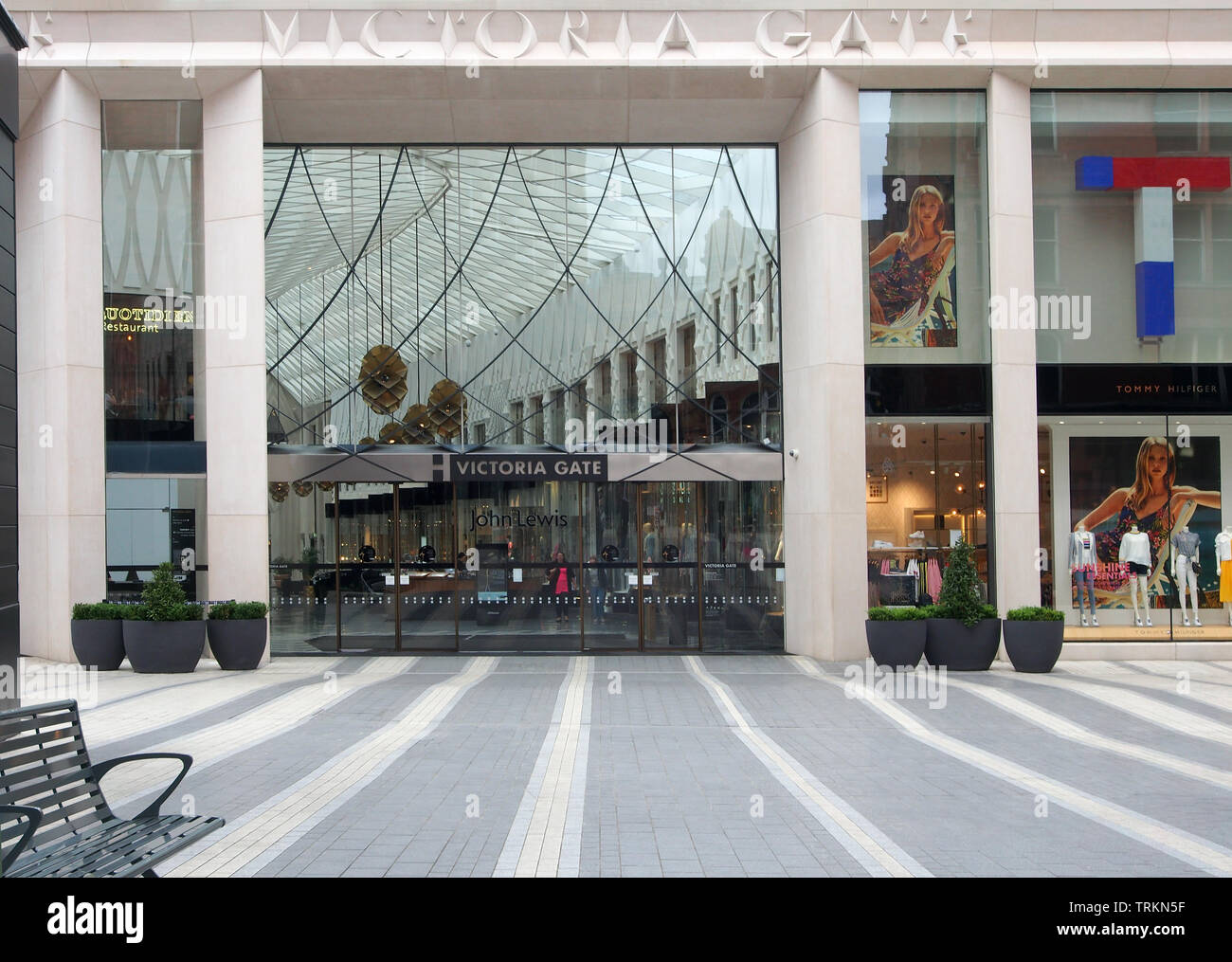 Entrance to Victoria Gate shopping centre in Leeds, Yorkshire, England ...