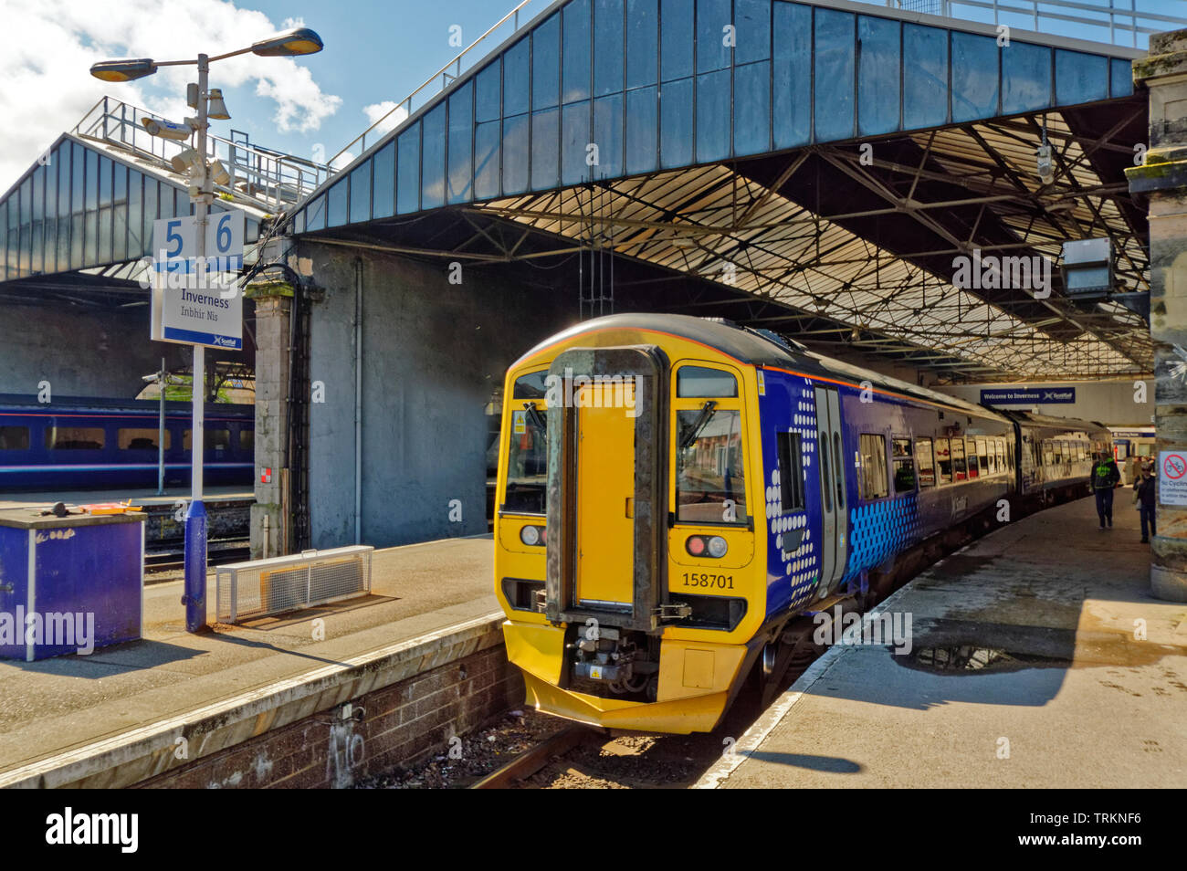 INVERNESS CITY SCOTLAND CENTRAL CITY SCOTRAIL RAILWAY STATION AND TRAIN ...