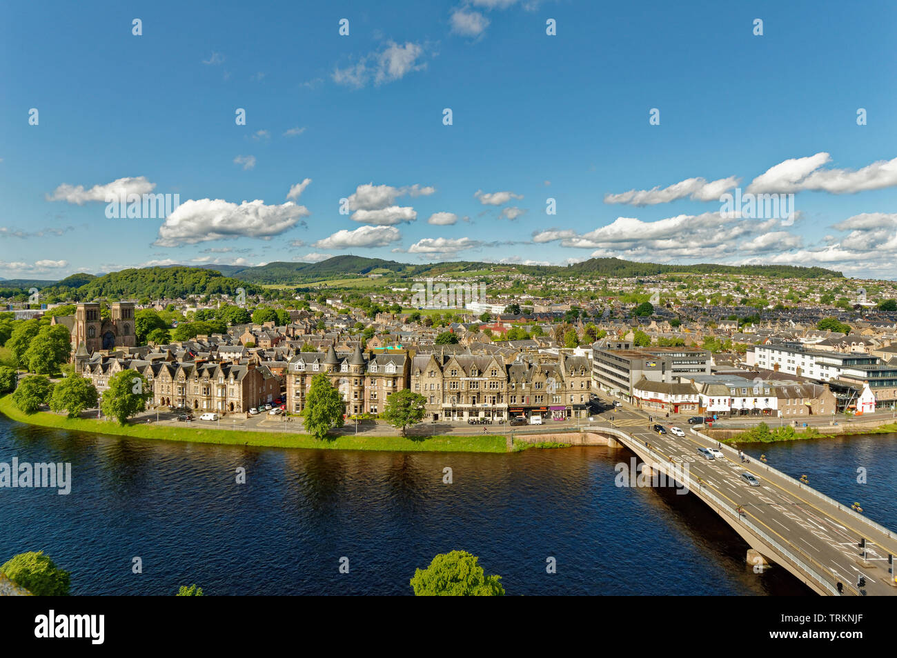INVERNESS CITY SCOTLAND CENTRAL CITY THE RIVER NESS AND NESS ROAD ...