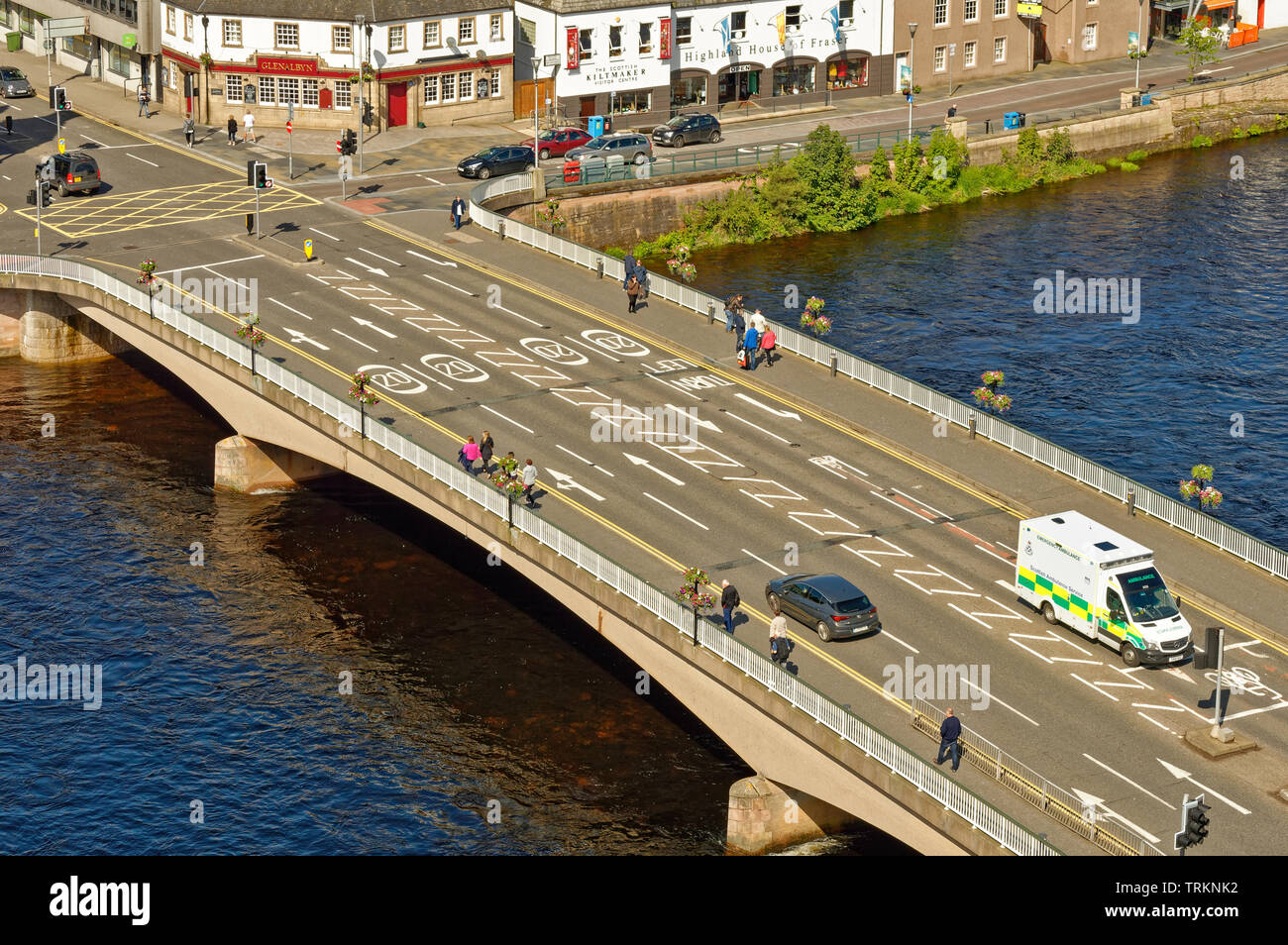 INVERNESS CITY SCOTLAND CENTRAL CITY THE RIVER NESS AND NESS ROAD ...