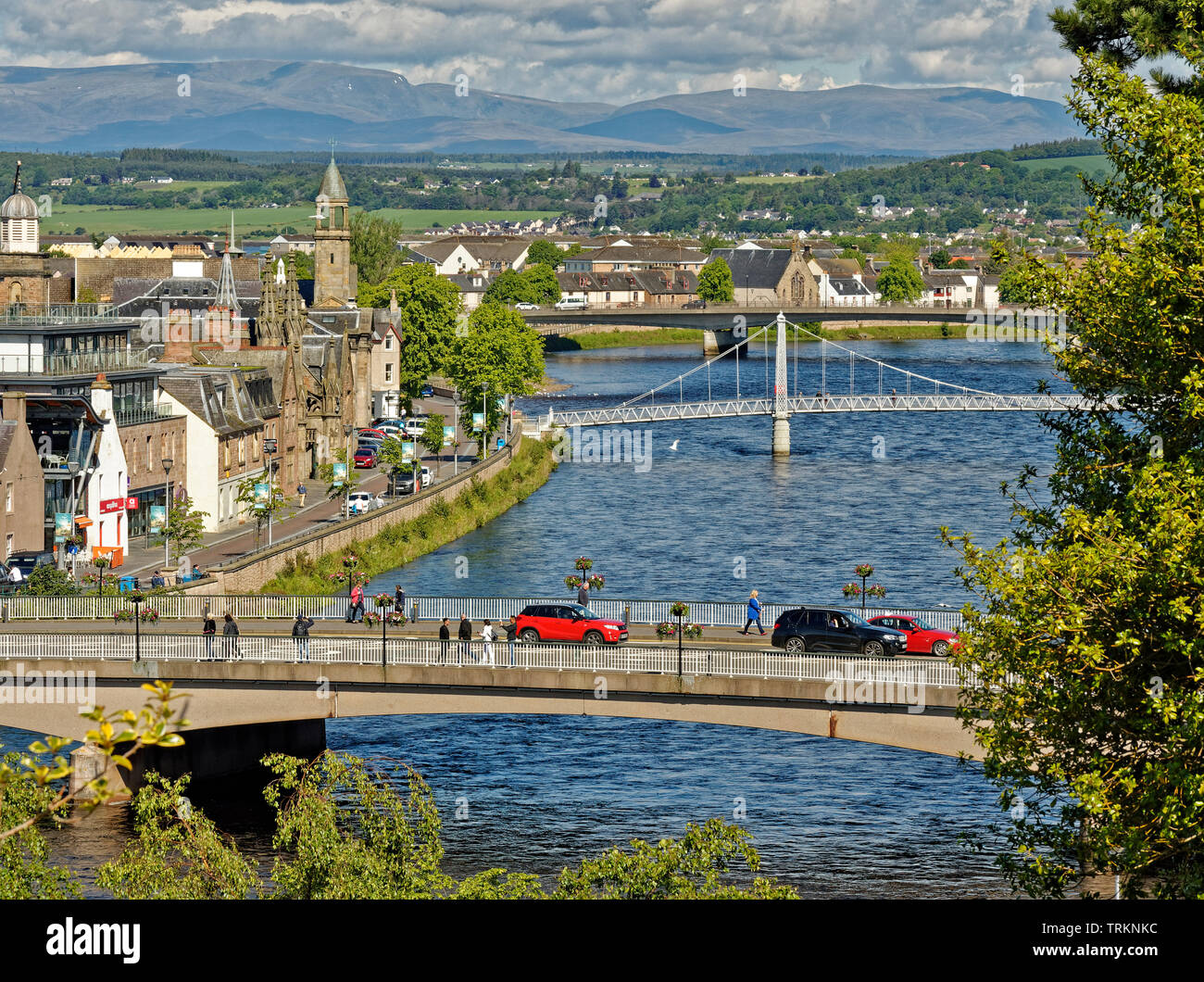 INVERNESS CITY SCOTLAND CENTRAL CITY THE RIVER NESS AND THREE BRIDGES ...