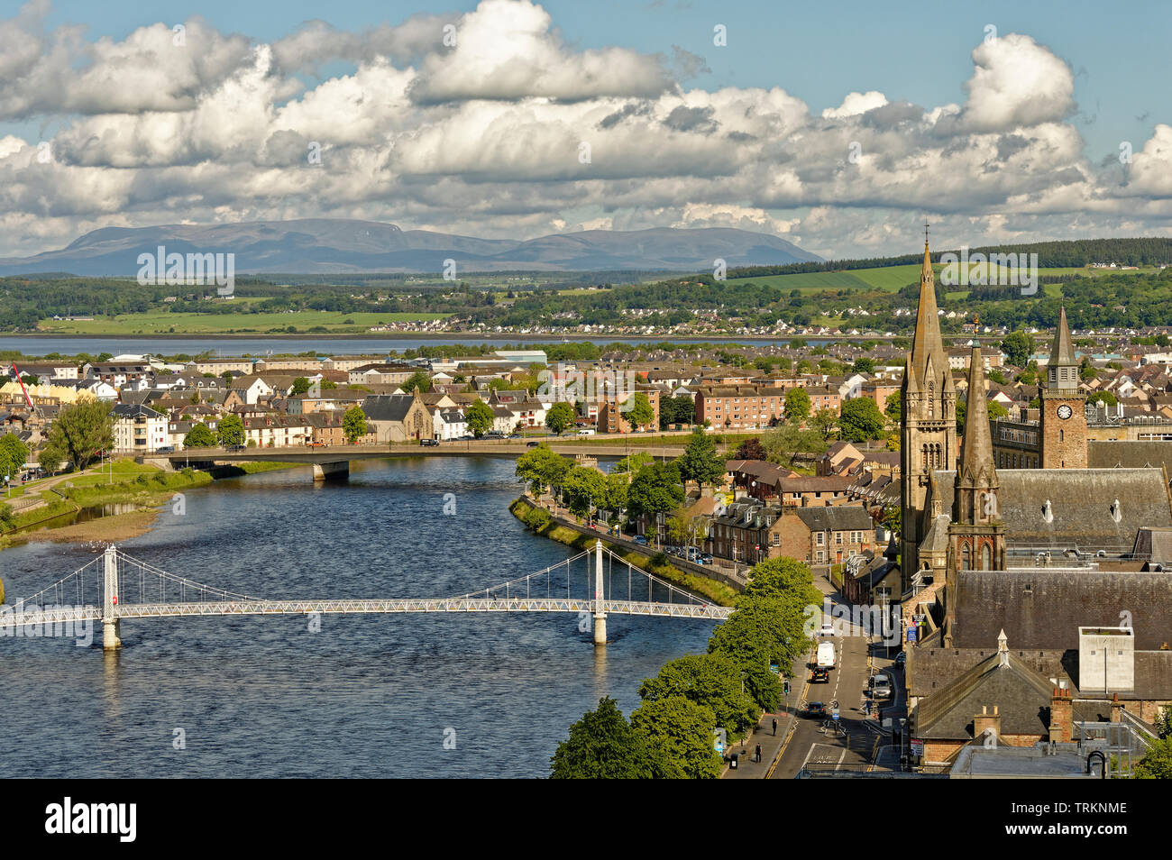 INVERNESS CITY SCOTLAND CENTRAL CITY THE RIVER NESS LOOKING TOWARDS ...