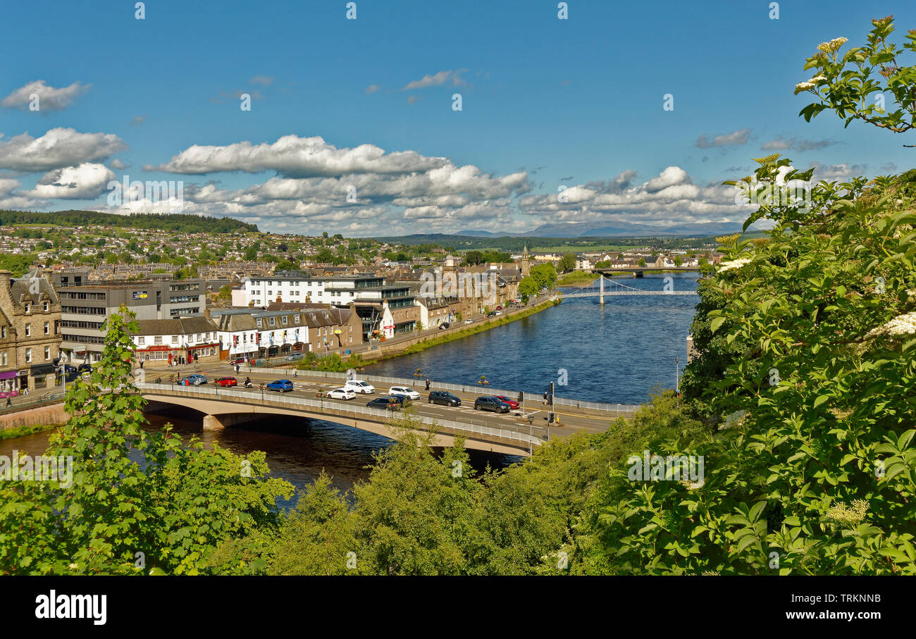 INVERNESS CITY SCOTLAND CENTRAL CITY THE RIVER NESS WITH FLOWER LINED ...