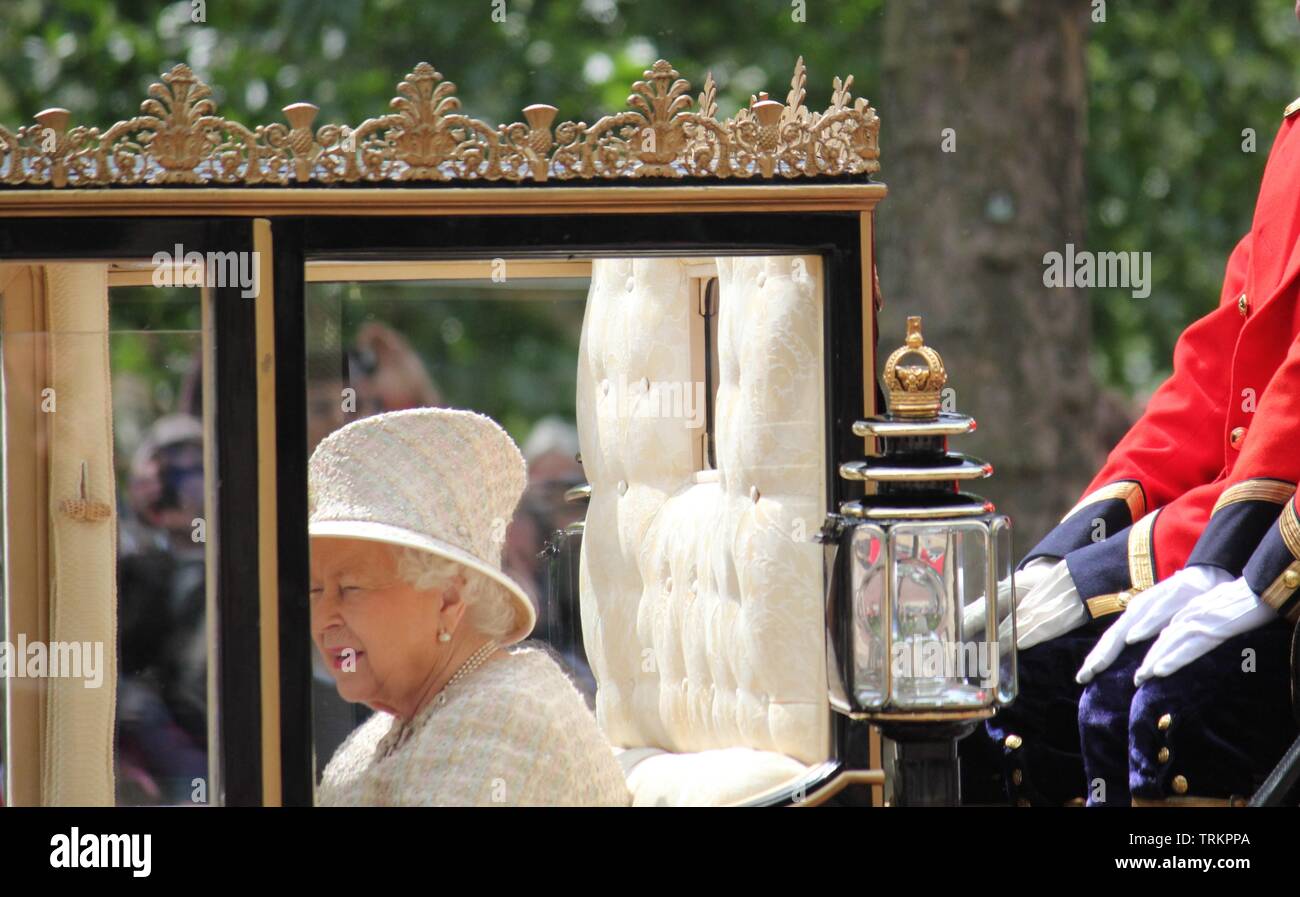 Queen Elizabeth, London, UK - 8/6/19 : Queen Elizabeth travels alone ...