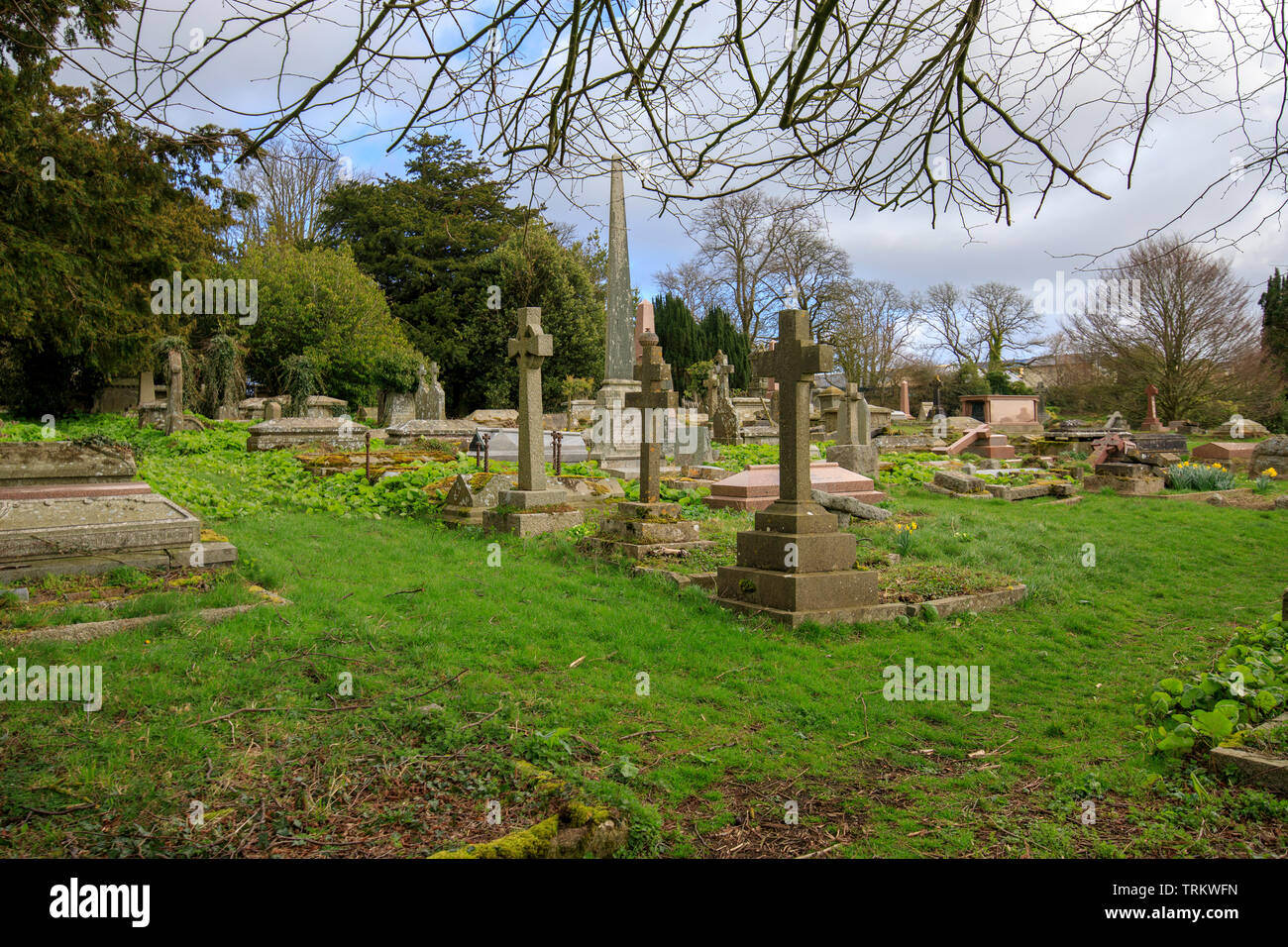 The Graves and Graveyard of Lansdown Cemetery in Bath, Avon Stock Photo ...