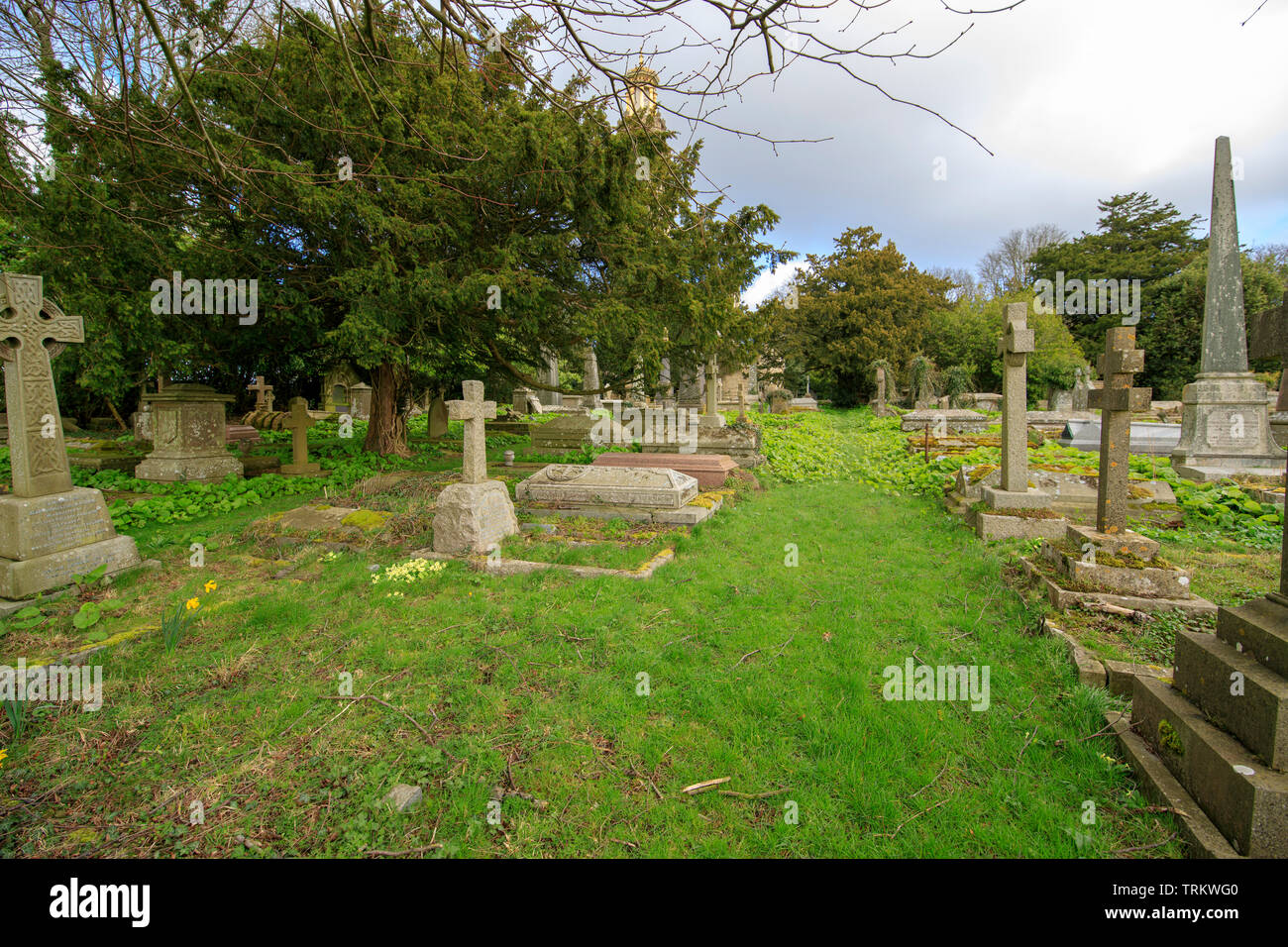 The Graves and Graveyard of Lansdown Cemetery in Bath, Avon Stock Photo ...