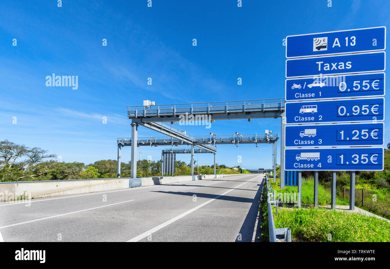 Toll tariffs at the roads of Portugal Stock Photo - Alamy