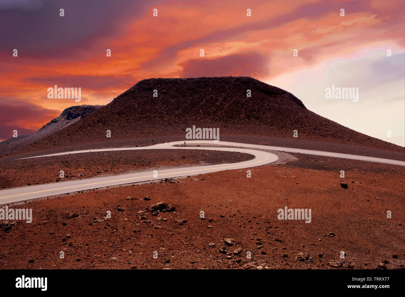 colorful view of Haleakala Volcano in Maui at sunrise Stock Photo - Alamy