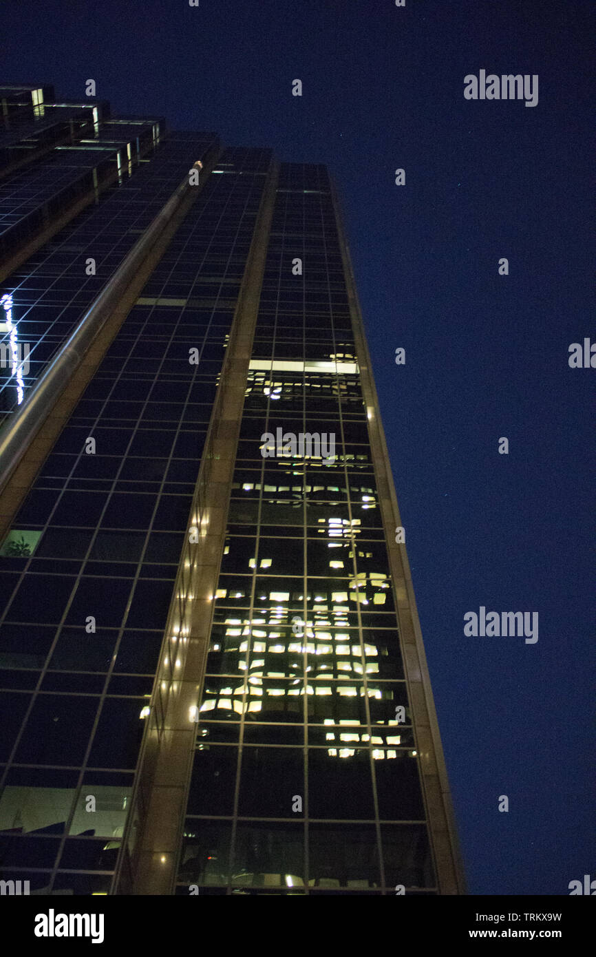 Buildings in downtown Los Angels at night Stock Photo - Alamy