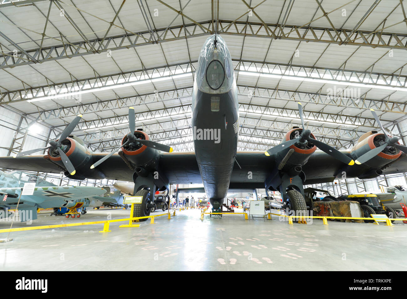 A Handley Page Halifax Mk III bomber at Yorkshire Air Museum, which as ...