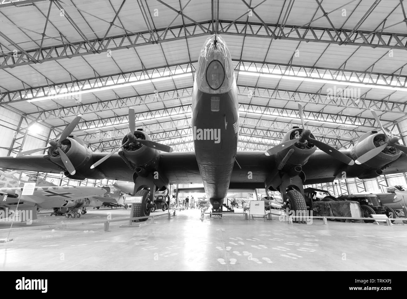 A Handley Page Halifax Mk III bomber at Yorkshire Air Museum, which as ...