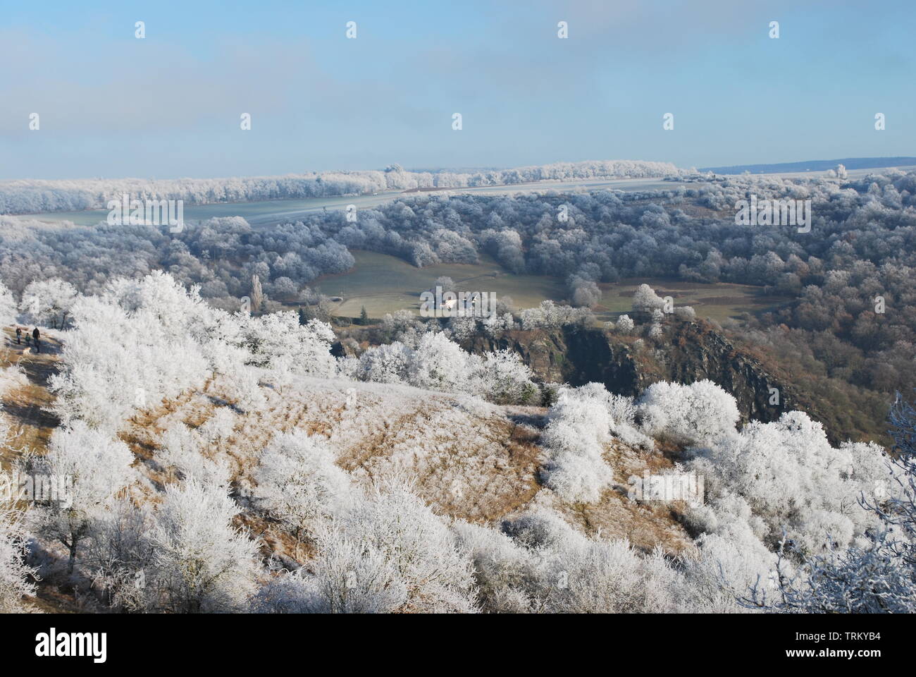 German snowy winter wonderland over Rhine Valley Stock Photo - Alamy