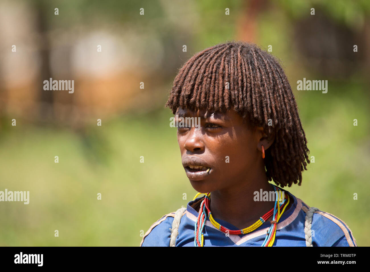 Market woman from the Ari tribe, portrait, southern Omo valley ...