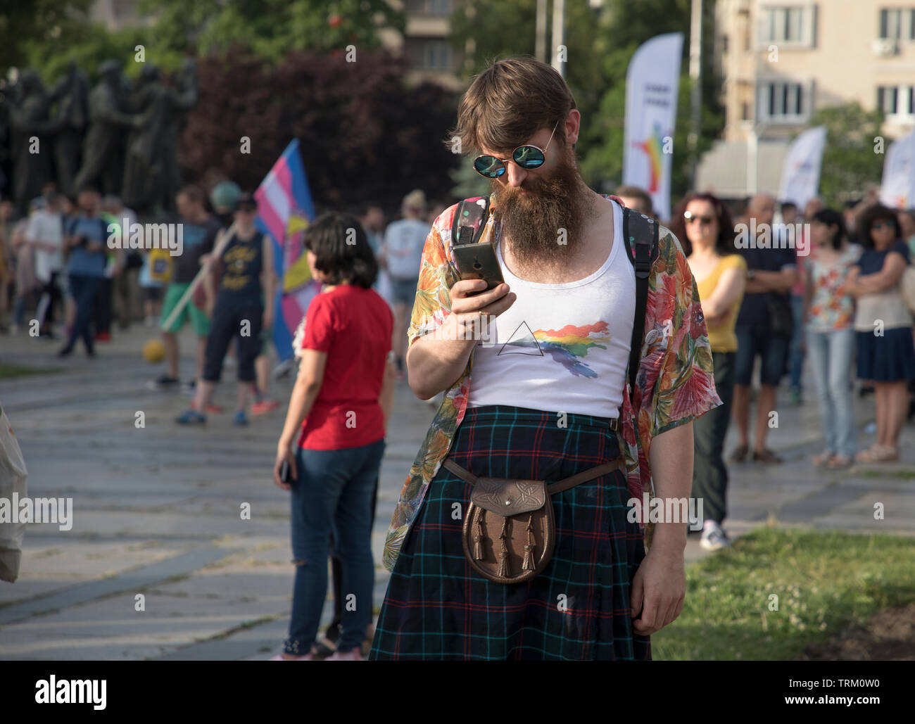Sofia, Bulgaria - June 08, 2019: Sofia Pride is the biggest annual event dedicated to the ...