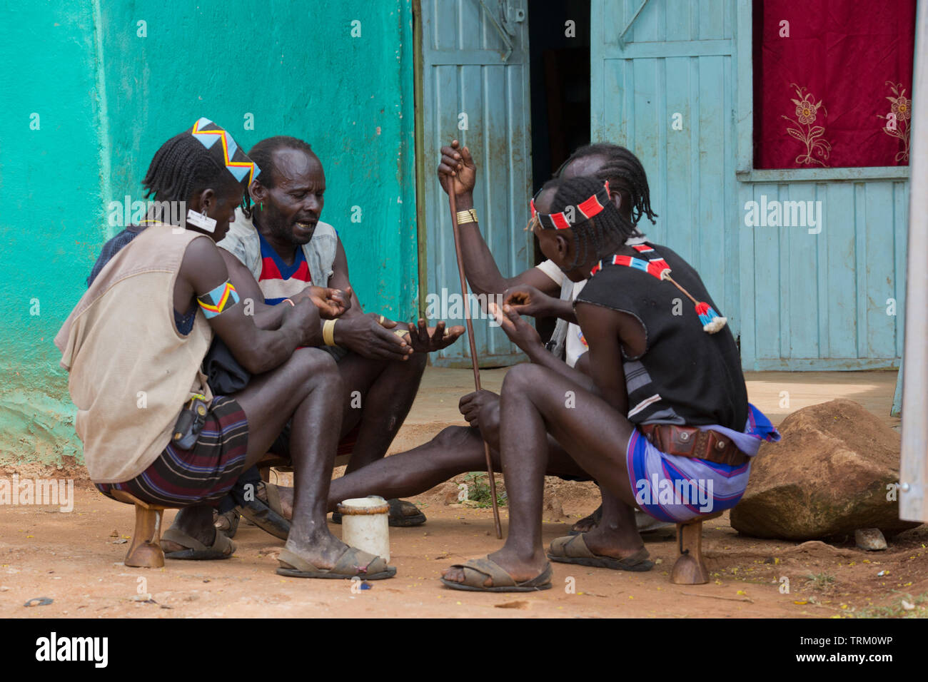 Tsemai boys in Luca, thier tribal village in Southern Ethiopia Stock ...