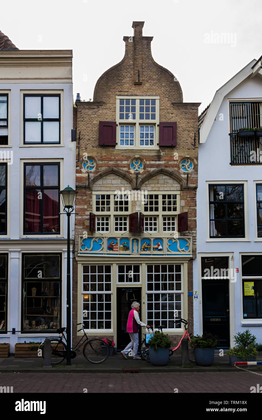 Gouda, Holland, Netherlands, April 23, 2019. The Gouda old town, a ...