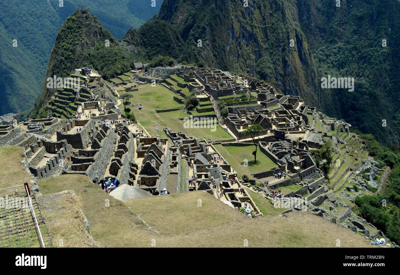 Peru,Cusco,Machu Picchu.View of the citadel of Machu Picchu and its ...