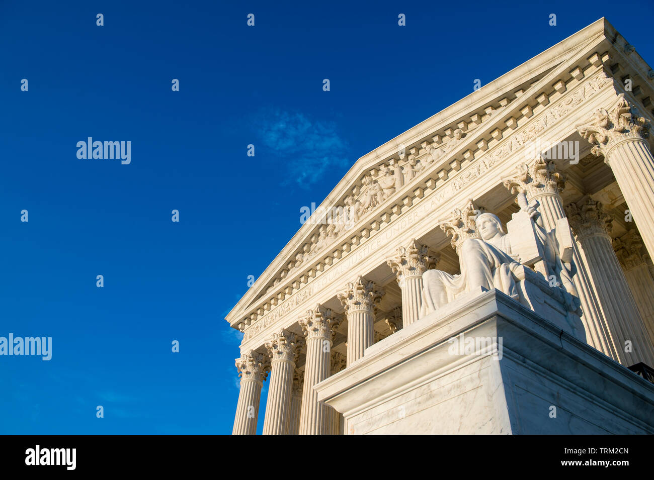 Scenic afternoon view of the facade of the US Supreme Court Building ...