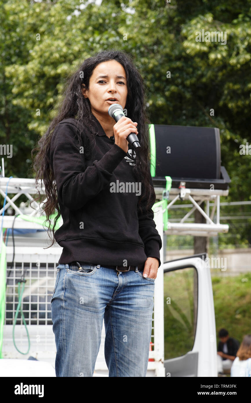 Paris, France. 8th June, 2019. Lamya Essemlali (Sea Shepherd France ...