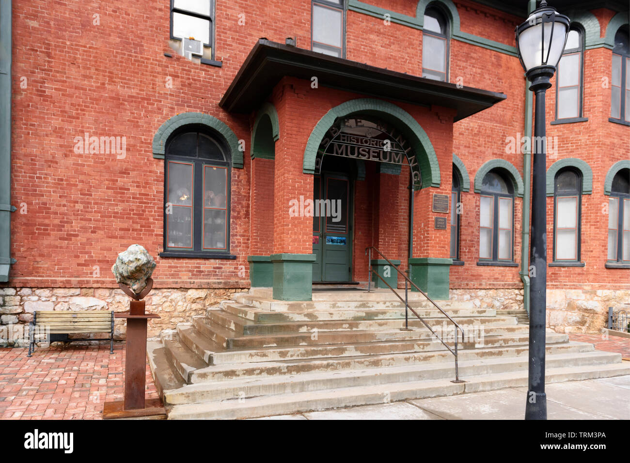 Bisbee, AZ/USA - 03-13-2019: Front view of the historical brick ...