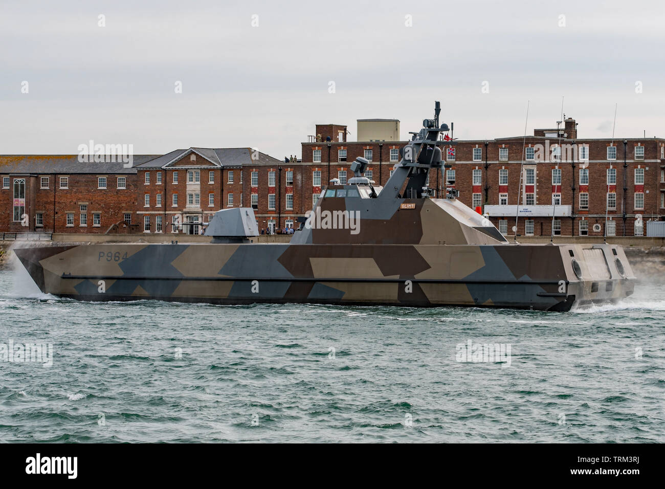 The Royal Norwegian Navy stealth corvette HNoMS Glimt (P964) leaving ...
