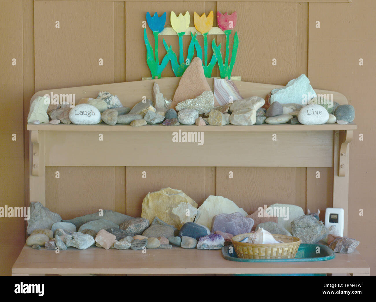 Rock Collection on a table Stock Photo - Alamy