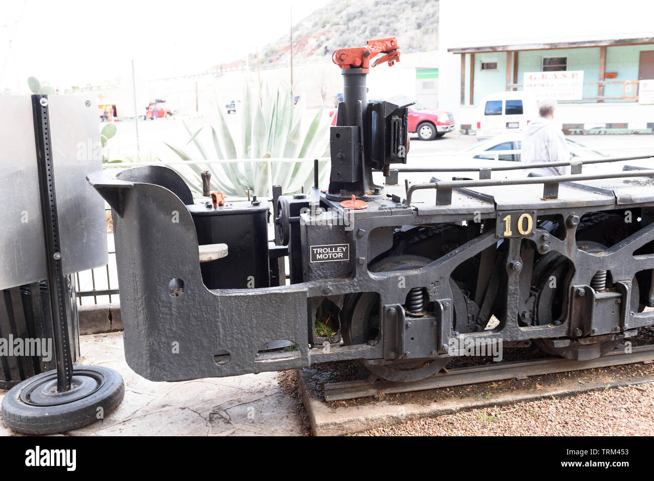 Bisbee, AZ/USA - 03-13-2019: Old Fashioned Black Metal mining trolley ...