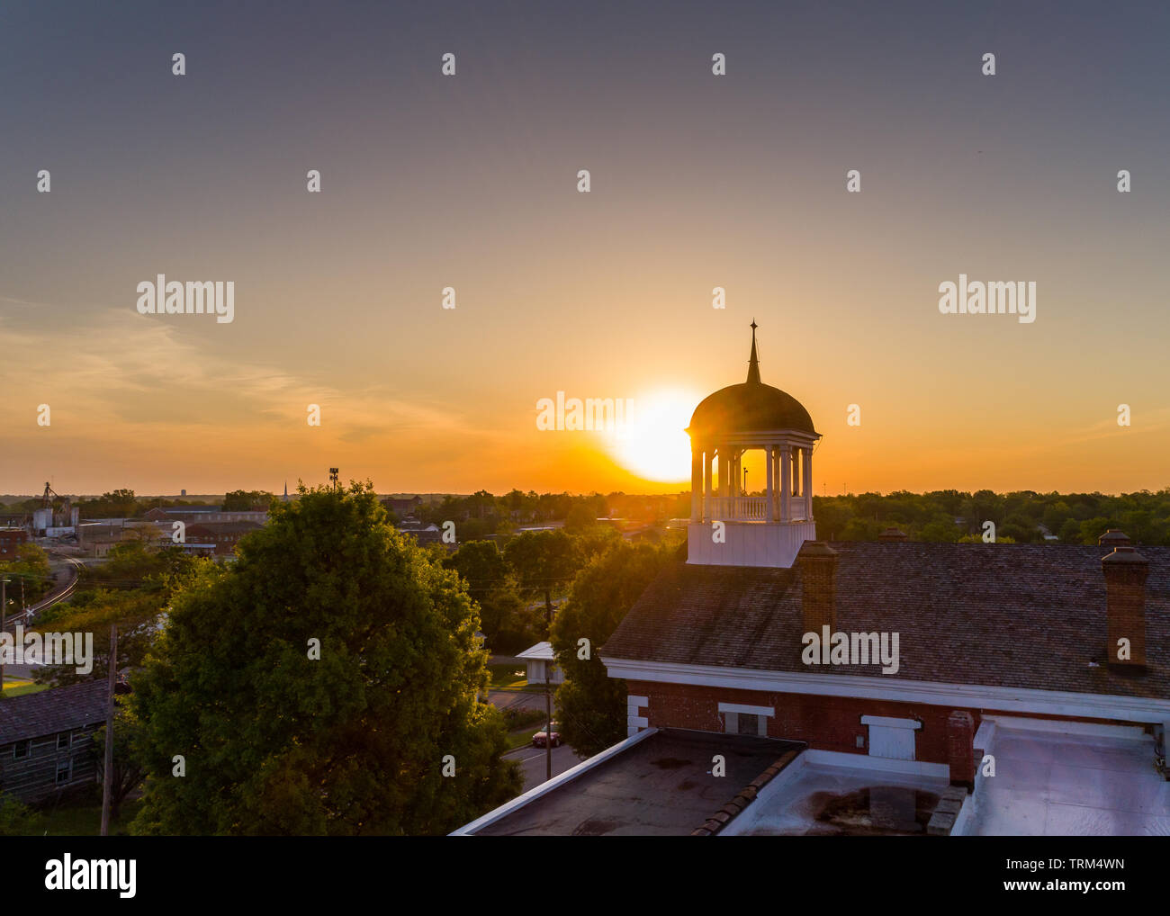 Aerial of the roof of an old courthouse gazebo roof Stock Photo - Alamy