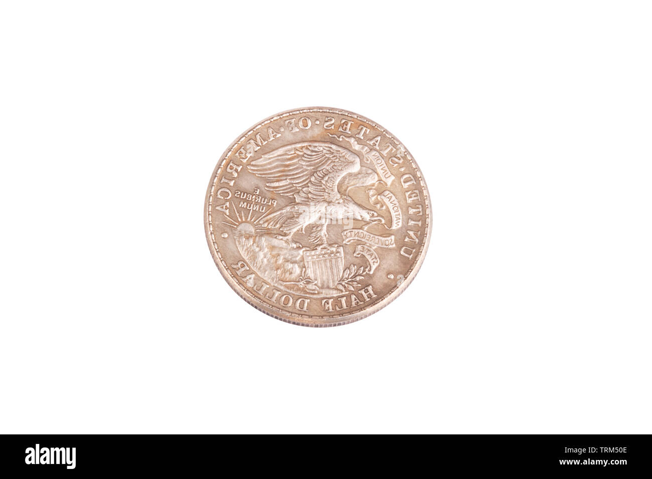 half dollar coin isolated on white background Stock Photo - Alamy