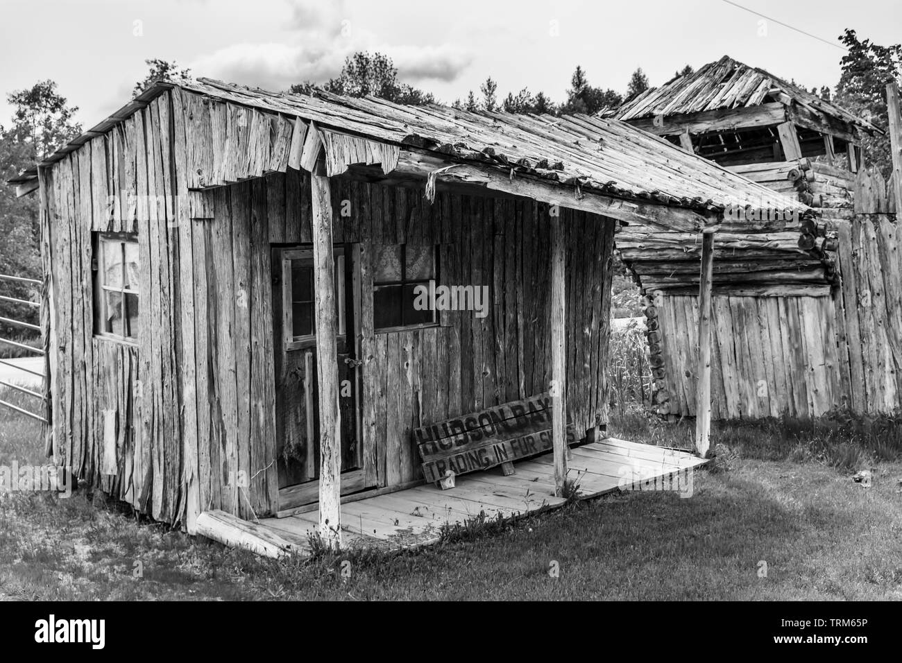 Vintage wild west outpost with vintage buildings with aged wooden ...