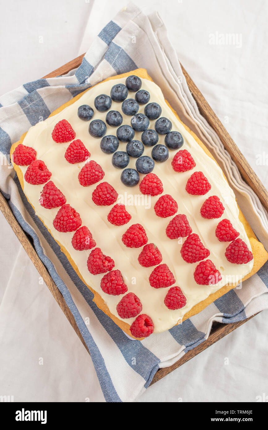 USA Flag Cake Stock Photo - Alamy