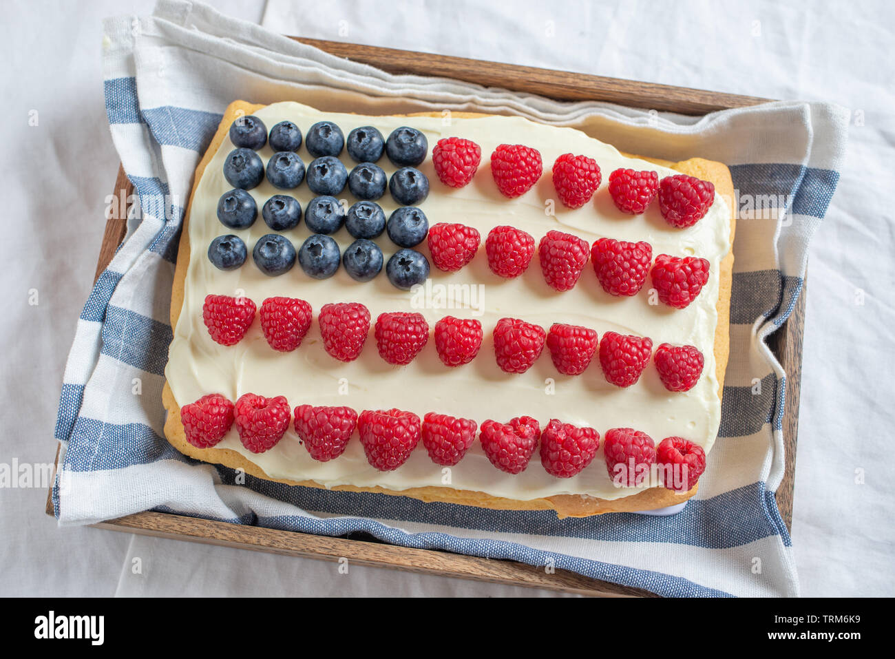 USA Flag Cake Stock Photo - Alamy