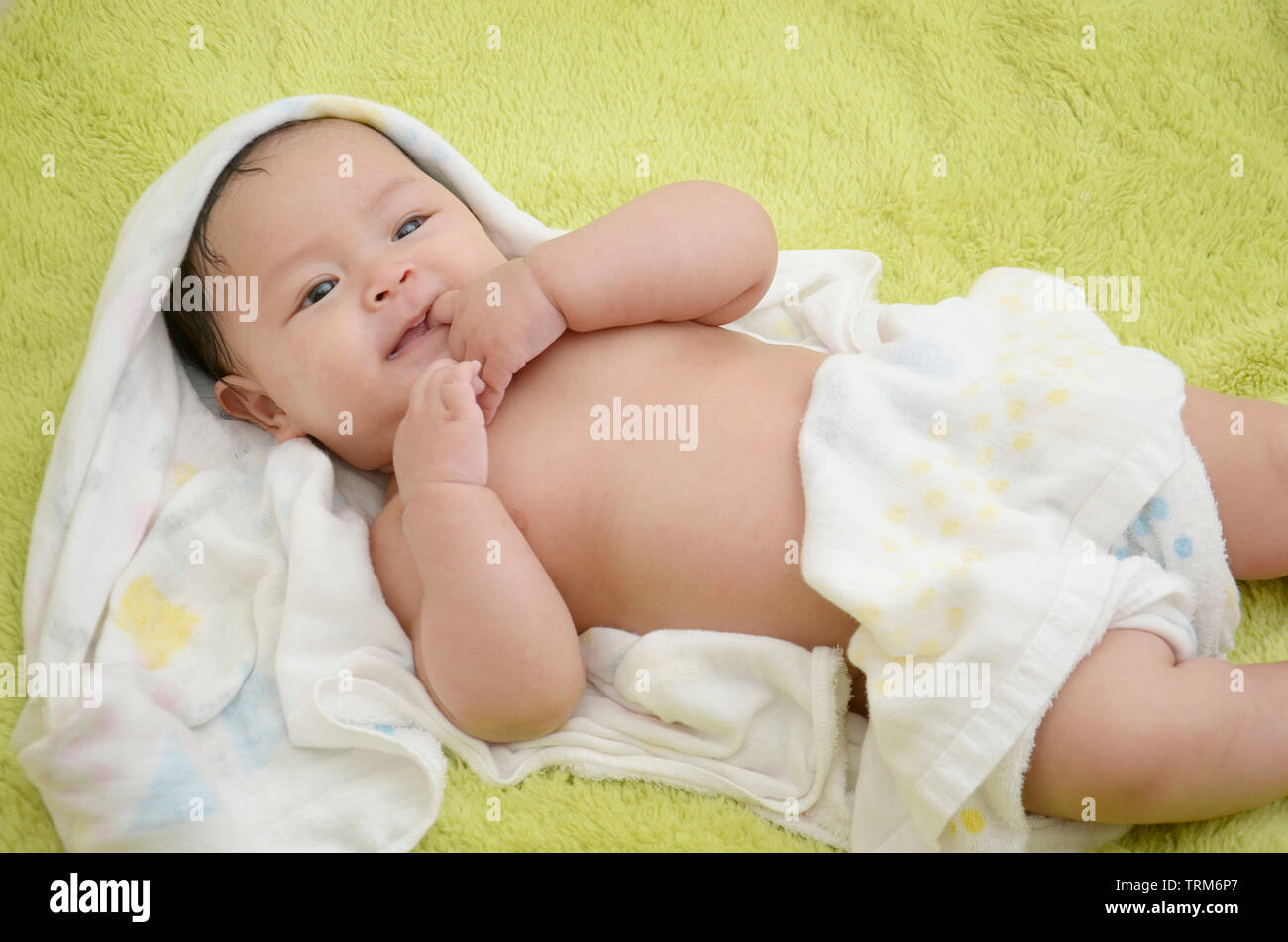 Cute baby girl month hi-res stock photography and images - Alamy