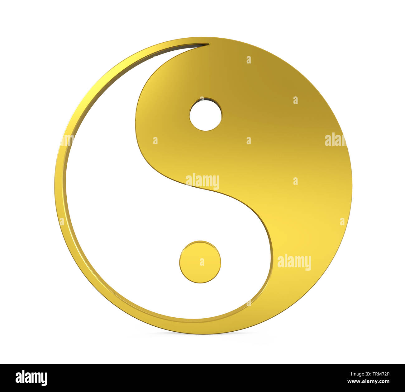 Golden Yin and Yang Symbol Isolated Stock Photo - Alamy
