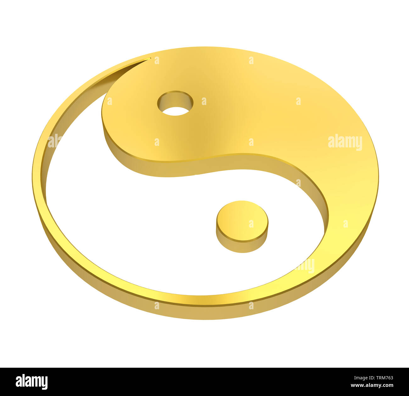 Golden Yin and Yang Symbol Isolated Stock Photo - Alamy