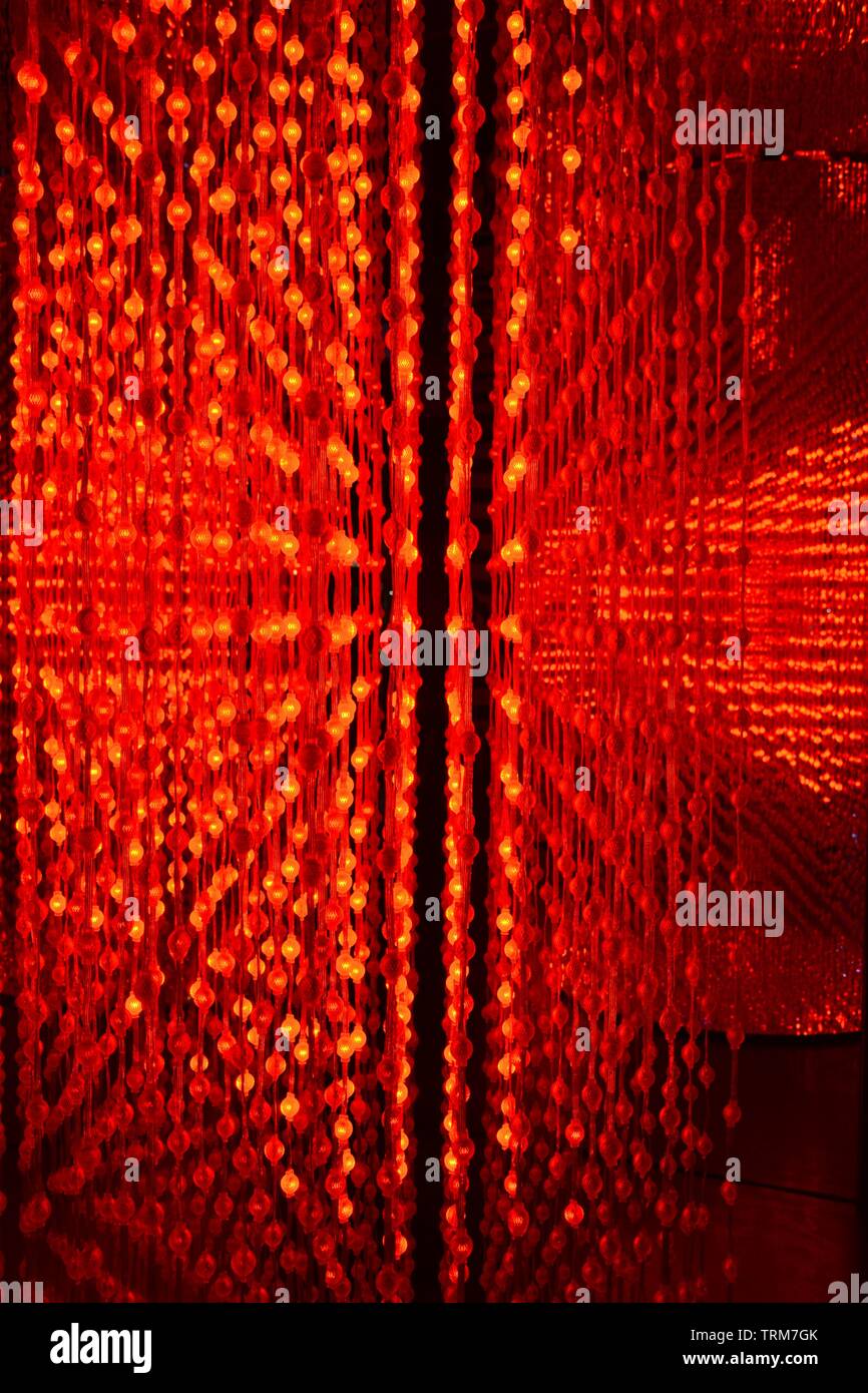 Brilliant red LED lights installation at Xintiandi in Shanghai Stock ...