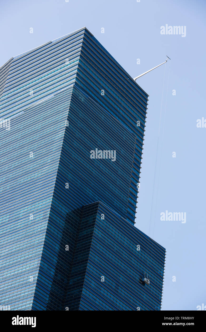 blue color glass skyscraper. business life theme for background Stock ...