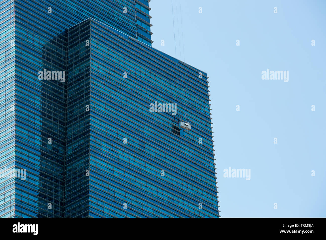blue color glass skyscraper. business life theme for background Stock ...