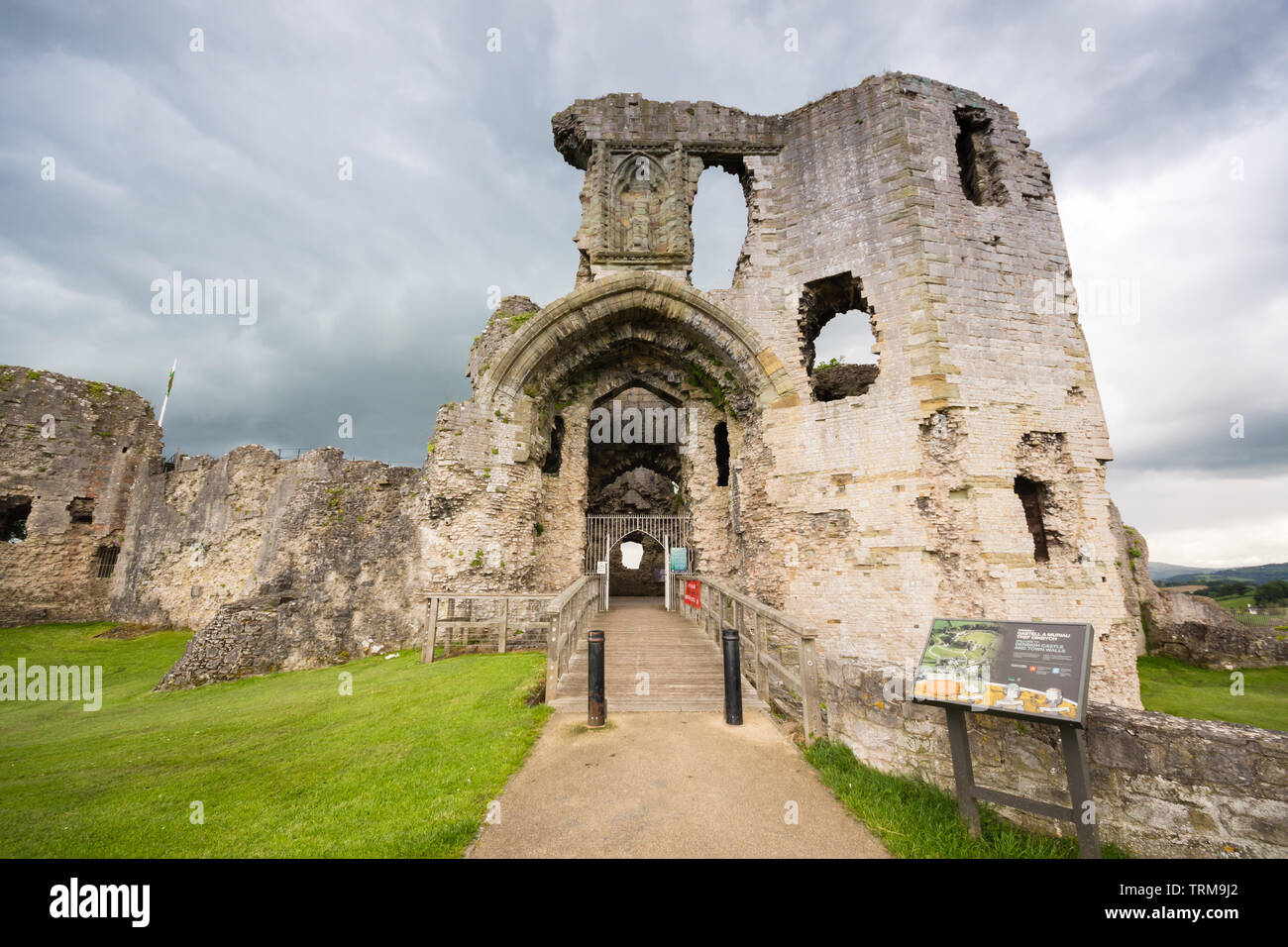The ruined gate house of Denbigh Castle built in the 13th century by ...