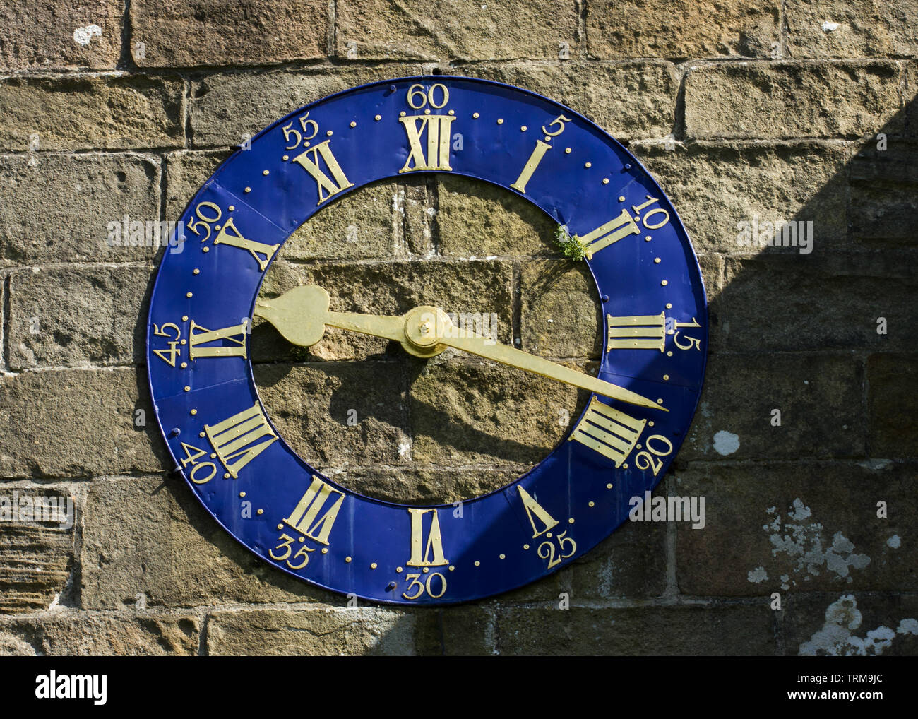 Tower clock at St Michaels and all angels church, Taddington village ...