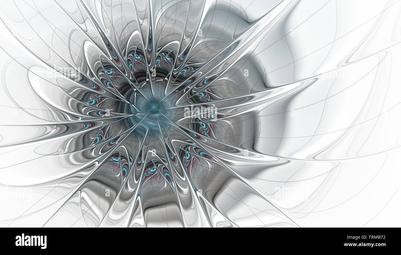 Fabulous fractal pattern in blue. Digital fractal art. Smooth blue ...