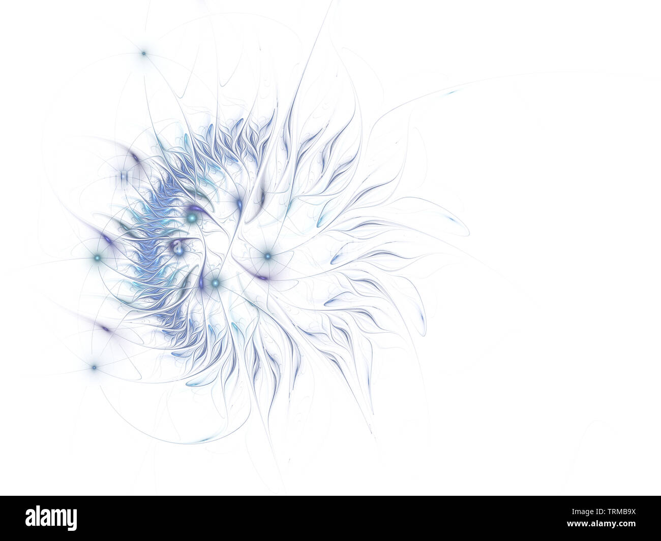 Fabulous fractal pattern in blue. Digital fractal art. Smooth blue ...
