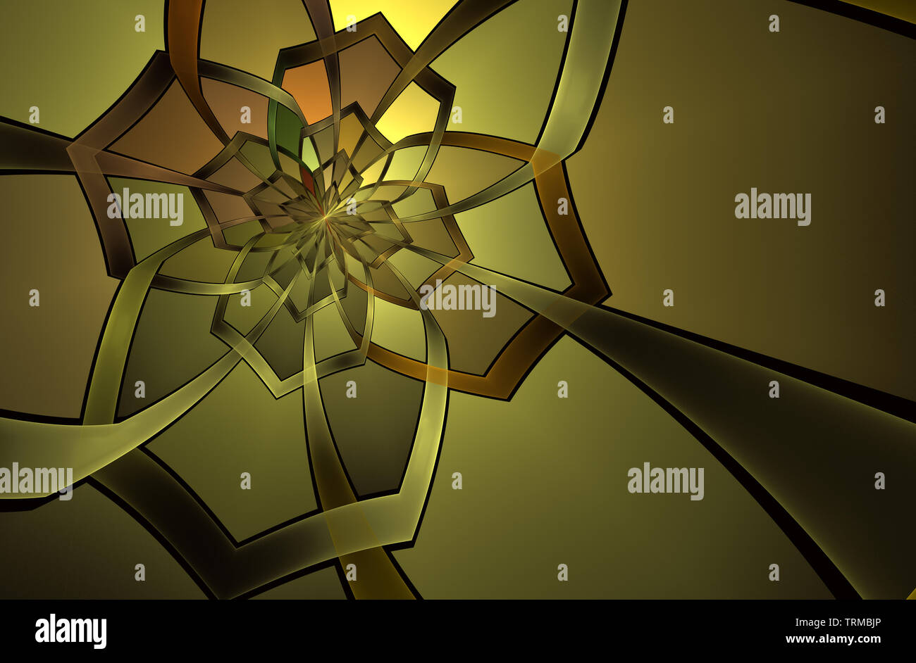 Abstract stain glass flower pattern. Illustration in stained glass ...