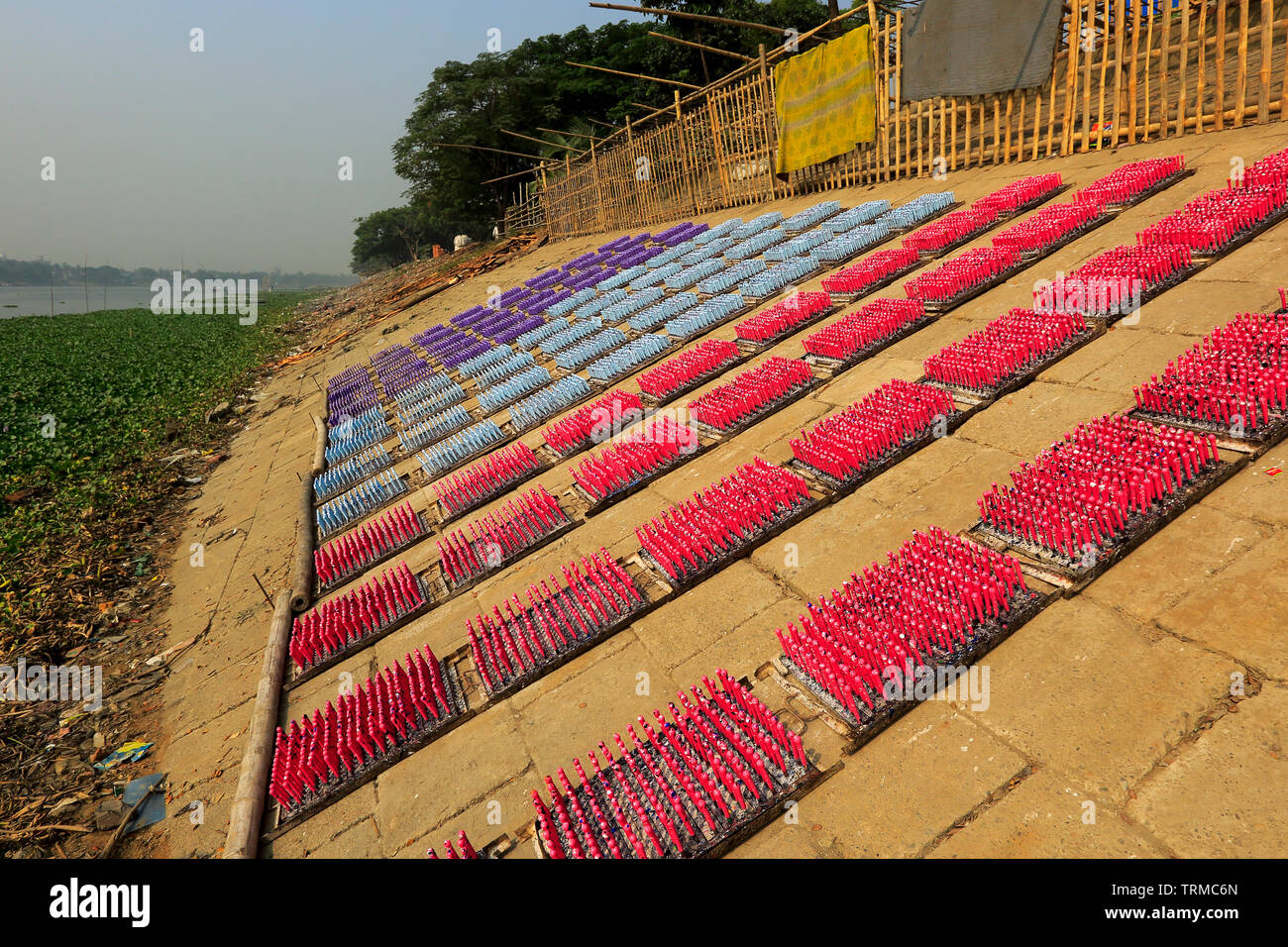 Drying rubber balloons under the Sun. Dhaka, Bangladesh Stock Photo - Alamy