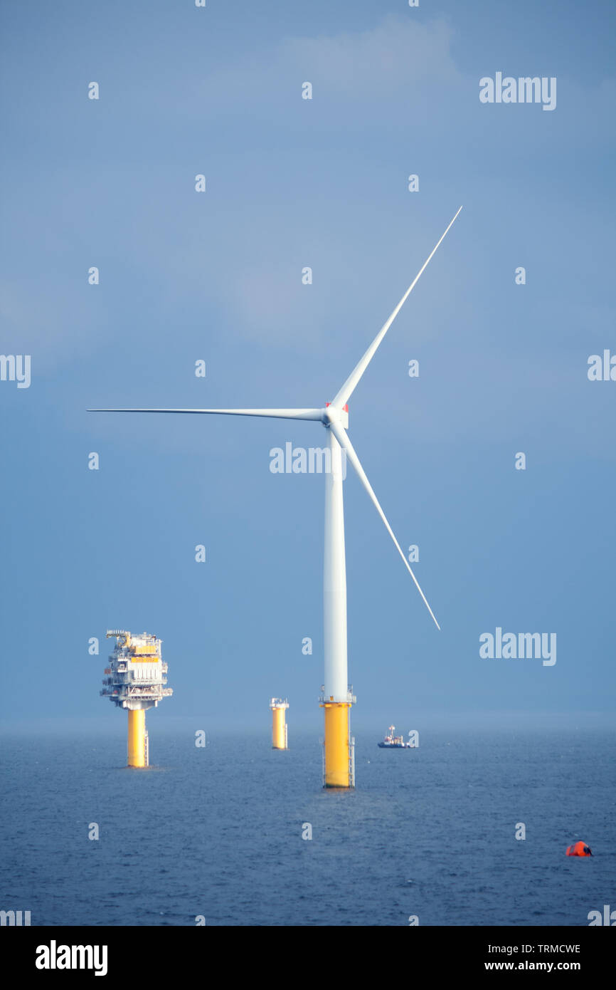 North sea wind farm under construction hi-res stock photography and ...