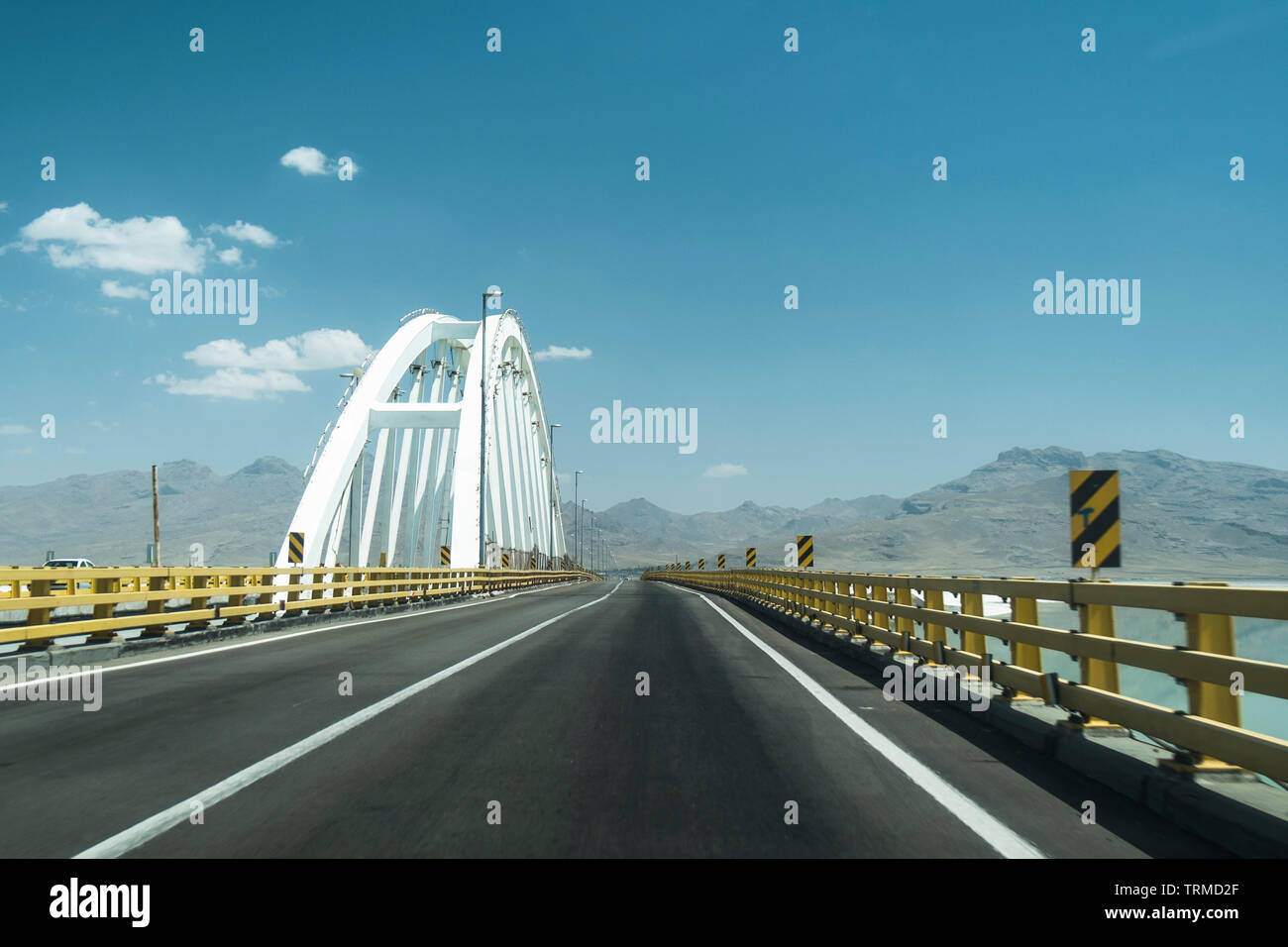 bridge over urmiye lake, urmia, iran Stock Photo - Alamy