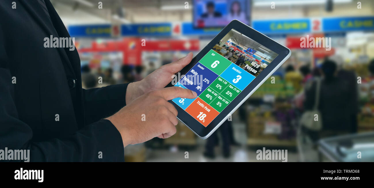 deep machine learning concept, the store or smart retail use artificial ...