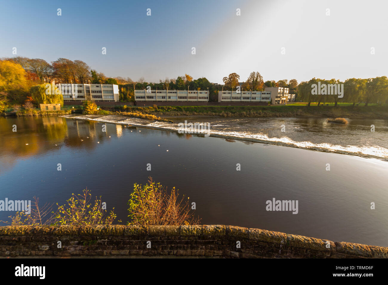 Chester, England, River Dee, and weir landscape Stock Photo - Alamy